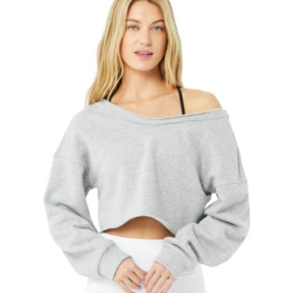ALO Yoga | Tops | Alo Yoga Prima Off The Shoulder Pullover Nwt | Poshmark